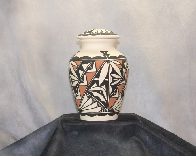 Native American Hand Painted Large Cremation Urn, Native American Art ...