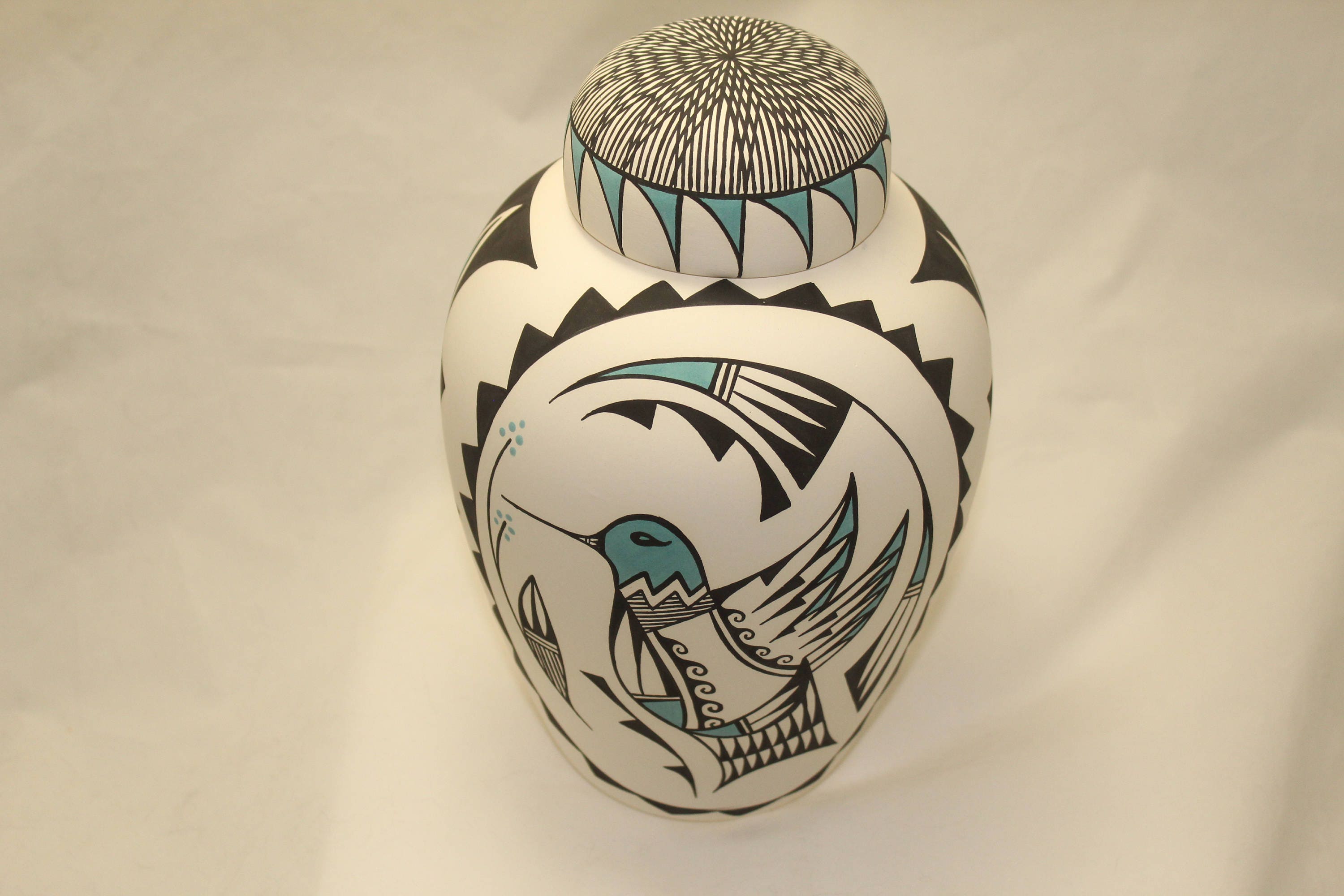 Native American Urn Ceramic Jar with Lid,Adult Cremation Urn, Urn ...
