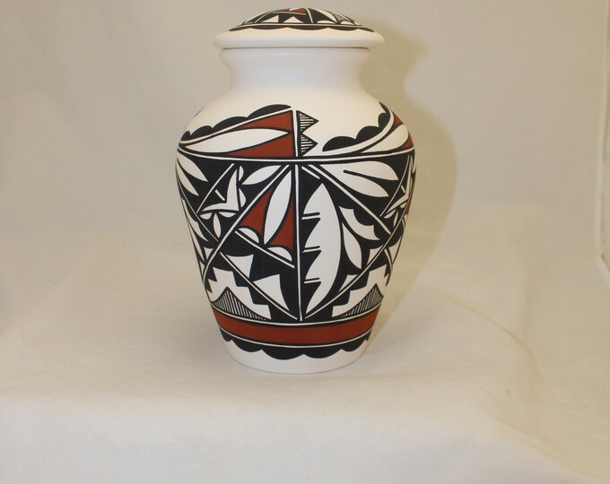 Native American Hand Painted Large Cremation Urn, Native American Art ...