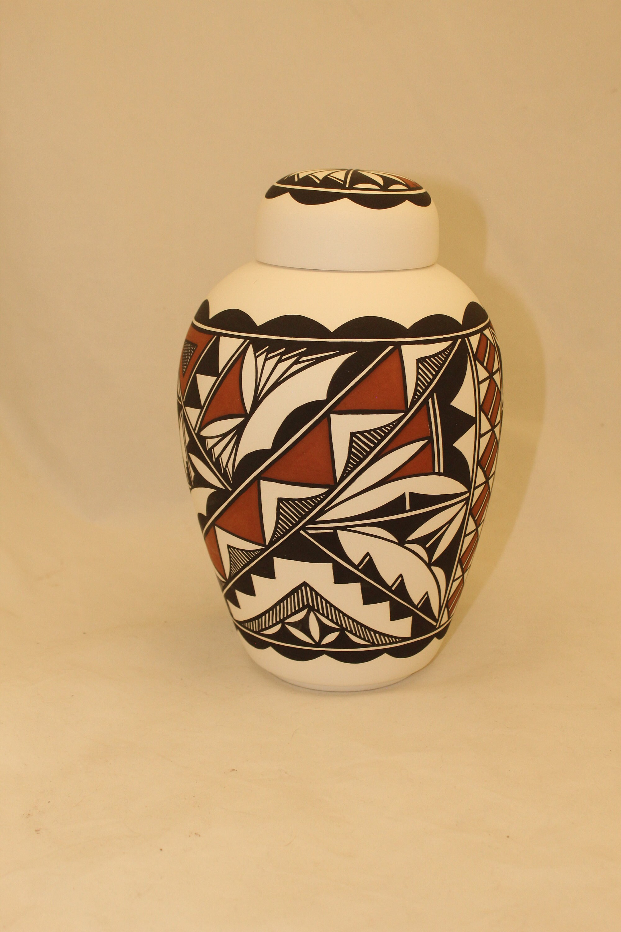 Native American Urn Ceramic Jar with Lid, Adult Cremation Urn, large ...