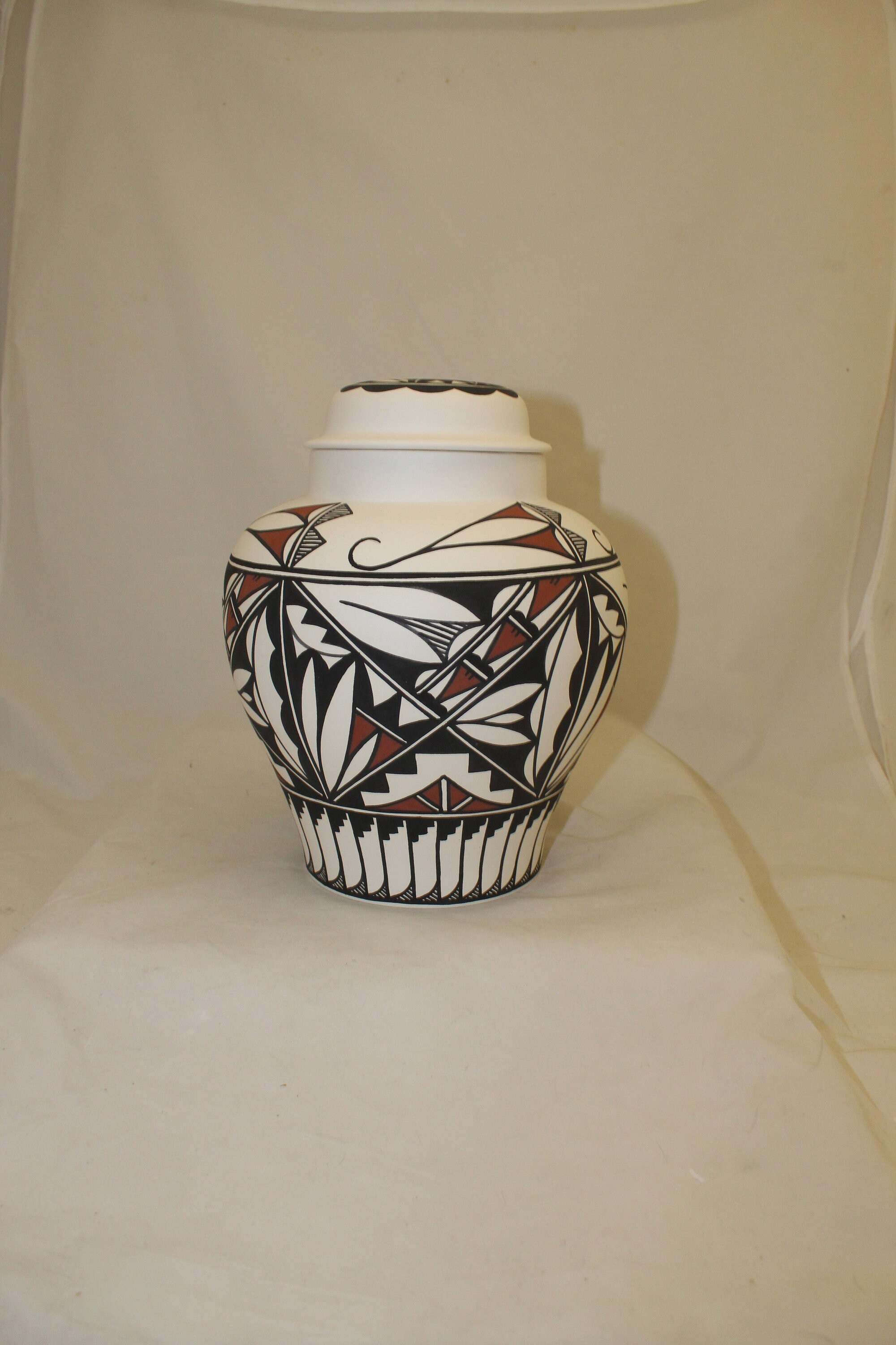 Native American Extra Large Adult Cremation Urn, Terra Cotta and Black ...