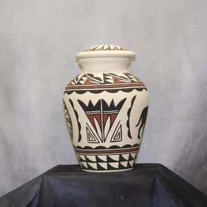 Buffalo Design Native American Adult Cremation Urn, Hand Painted Large ...