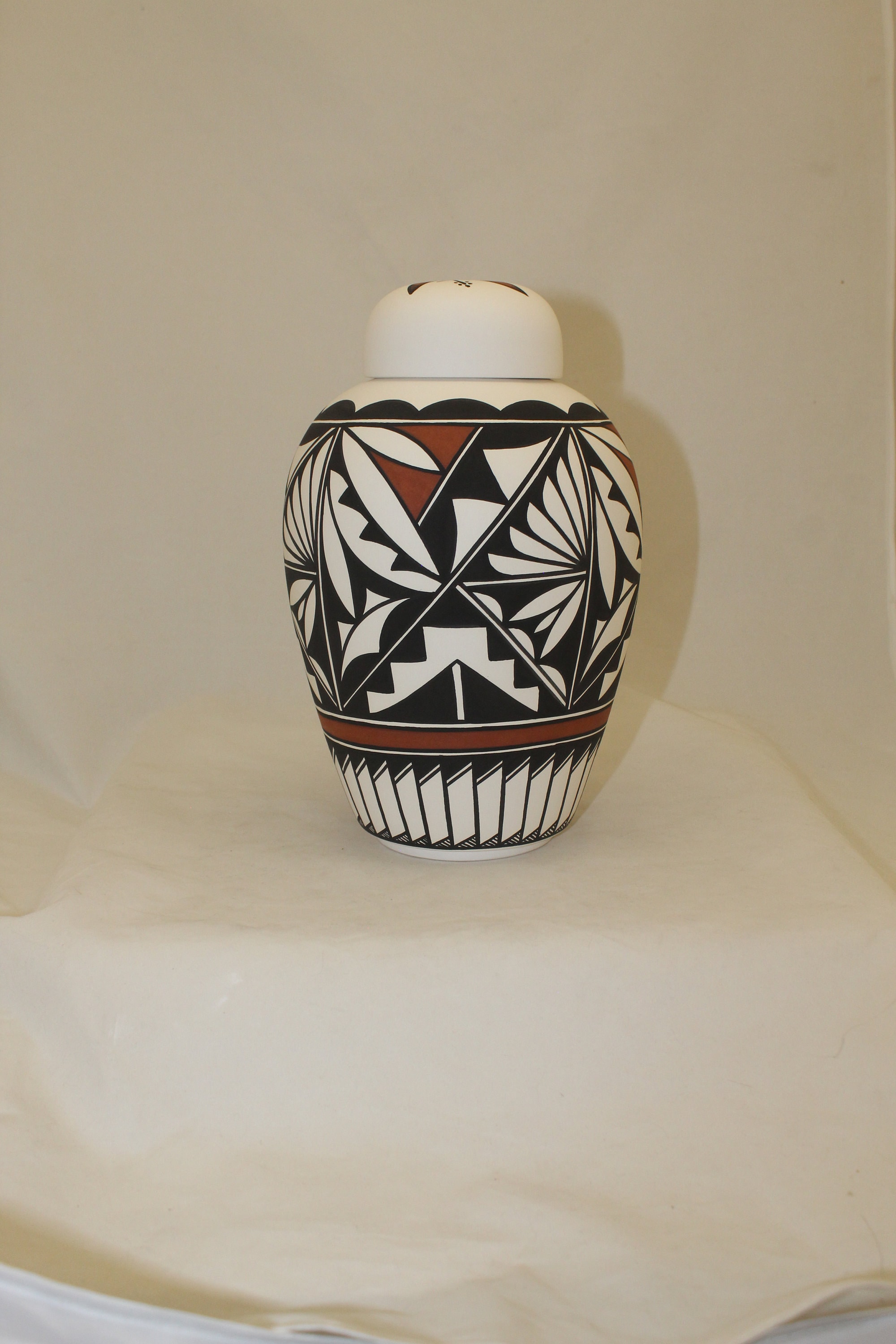 Native American Urn Ceramic Jar with Lid, Adult Cremation Urn, large ...