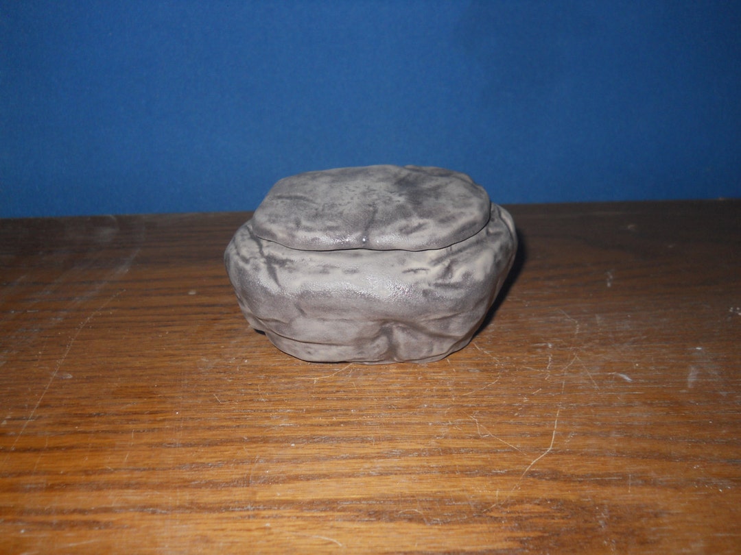 Handmade Ceramic Rock Jar With Lid: Lave Grey Keepsake Urn - Etsy