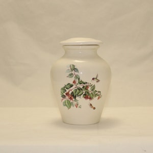 Hummingbird and Fuchsia Ceramic Jar With Lid Small Cremation Urn, Baby ...