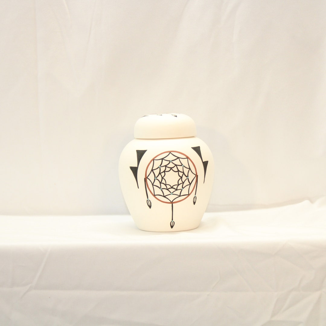 Dream Catcher Native American Hand Painted Ceramic Cremation Urn for ...