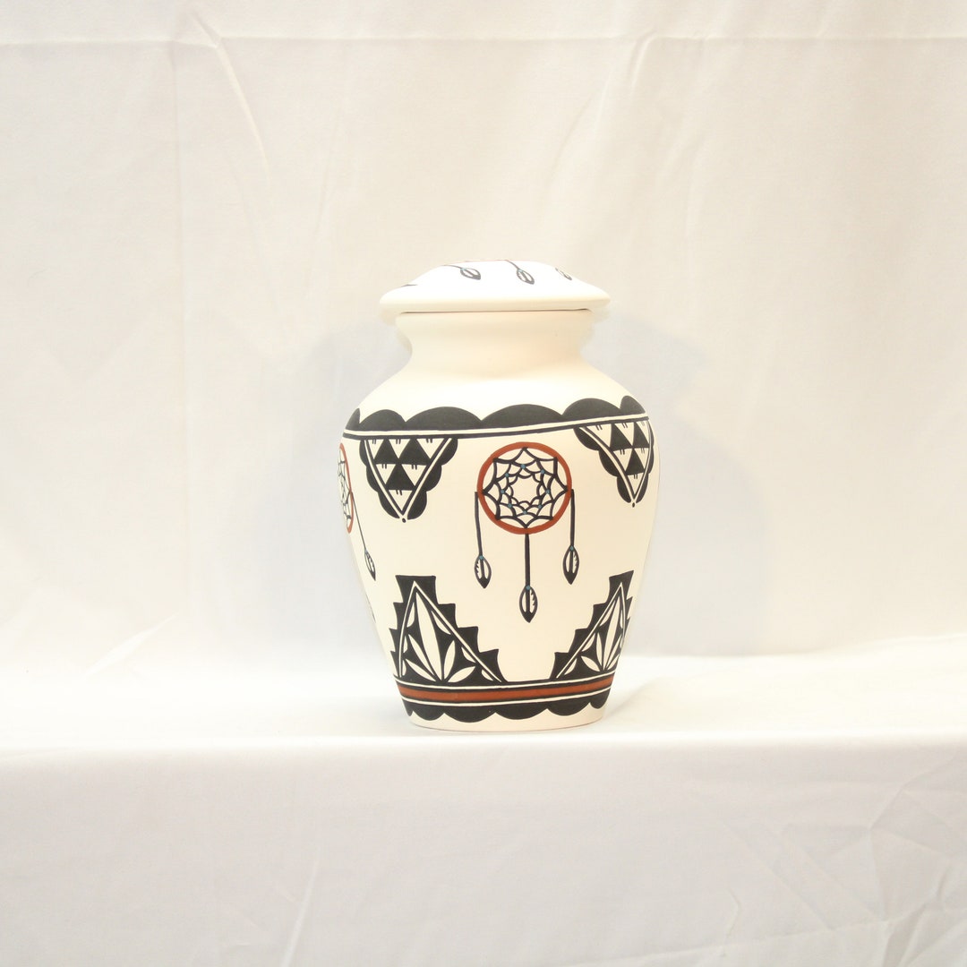 Dream Catcher Native American Hand Painted Large Cremation Urn, Art ...