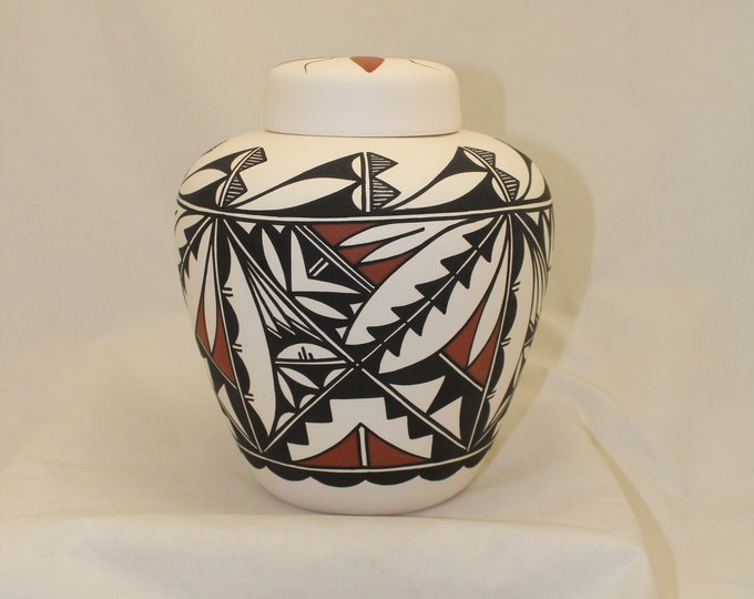 Native American Extra Large Urn for Human Ashes, Jar With Lid, Hand ...