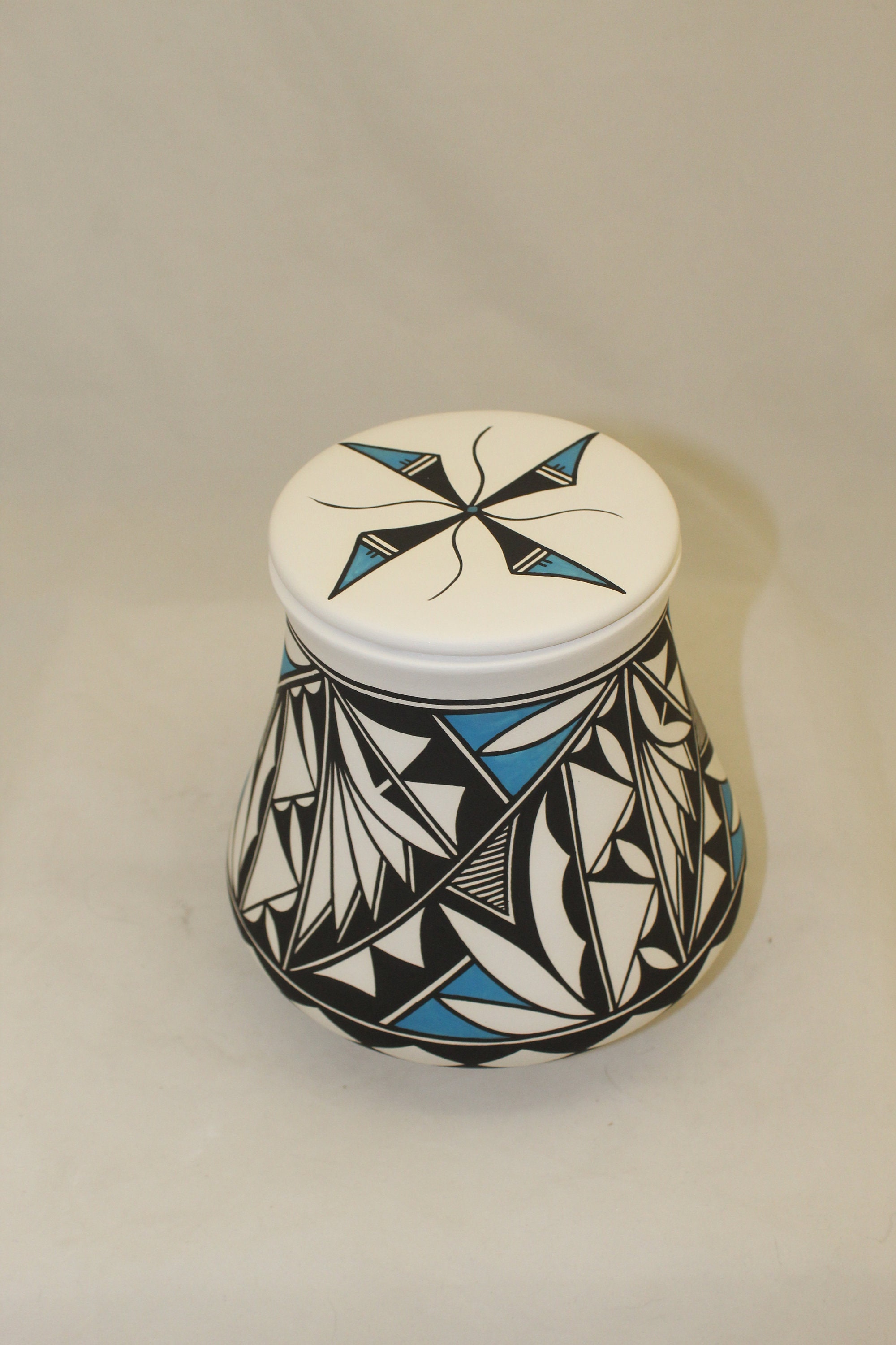 Native American Cremation Urn Ceramic Jar with lid, Hand Painted Adult ...