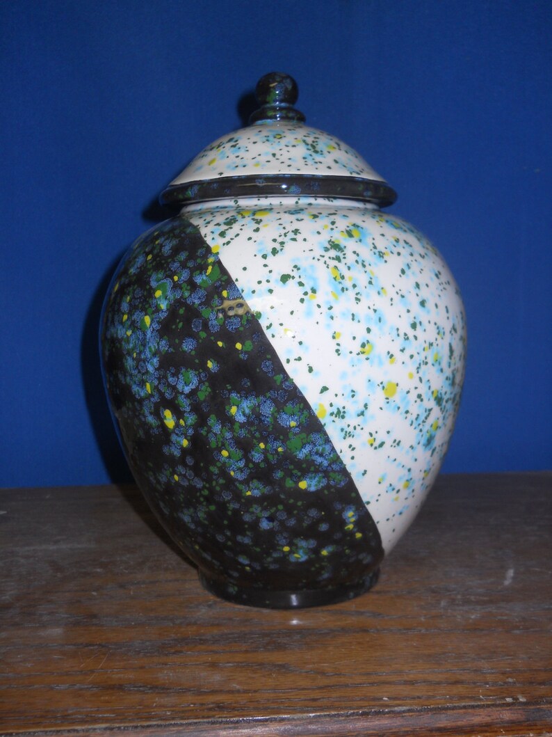 Black and White Cremation Urn Extra Large Ceramic Jar With - Etsy