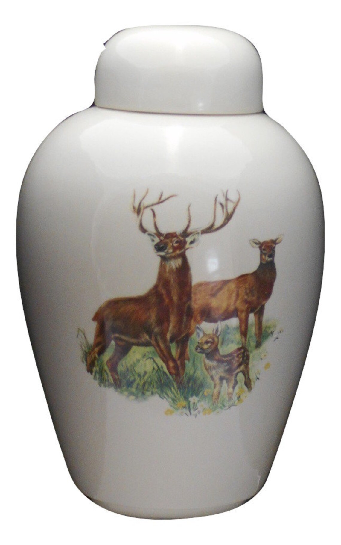 Adult Cremation Urn With Deer Ceramic Jar With Lid Large Urn | Etsy