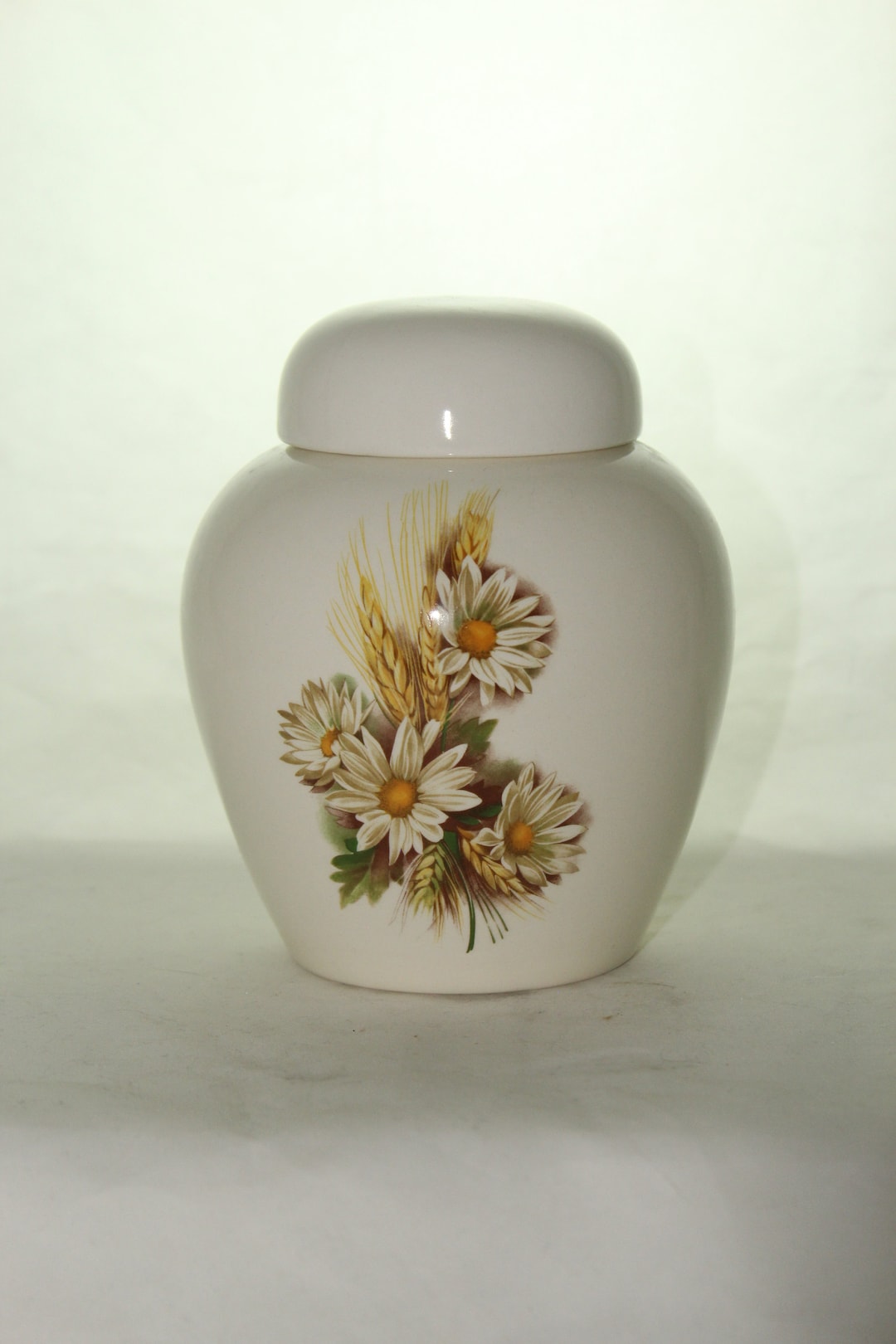 Daisy and Wheat Cremation Urn: Handmade Ceramic Pet/child Keepsake - Etsy