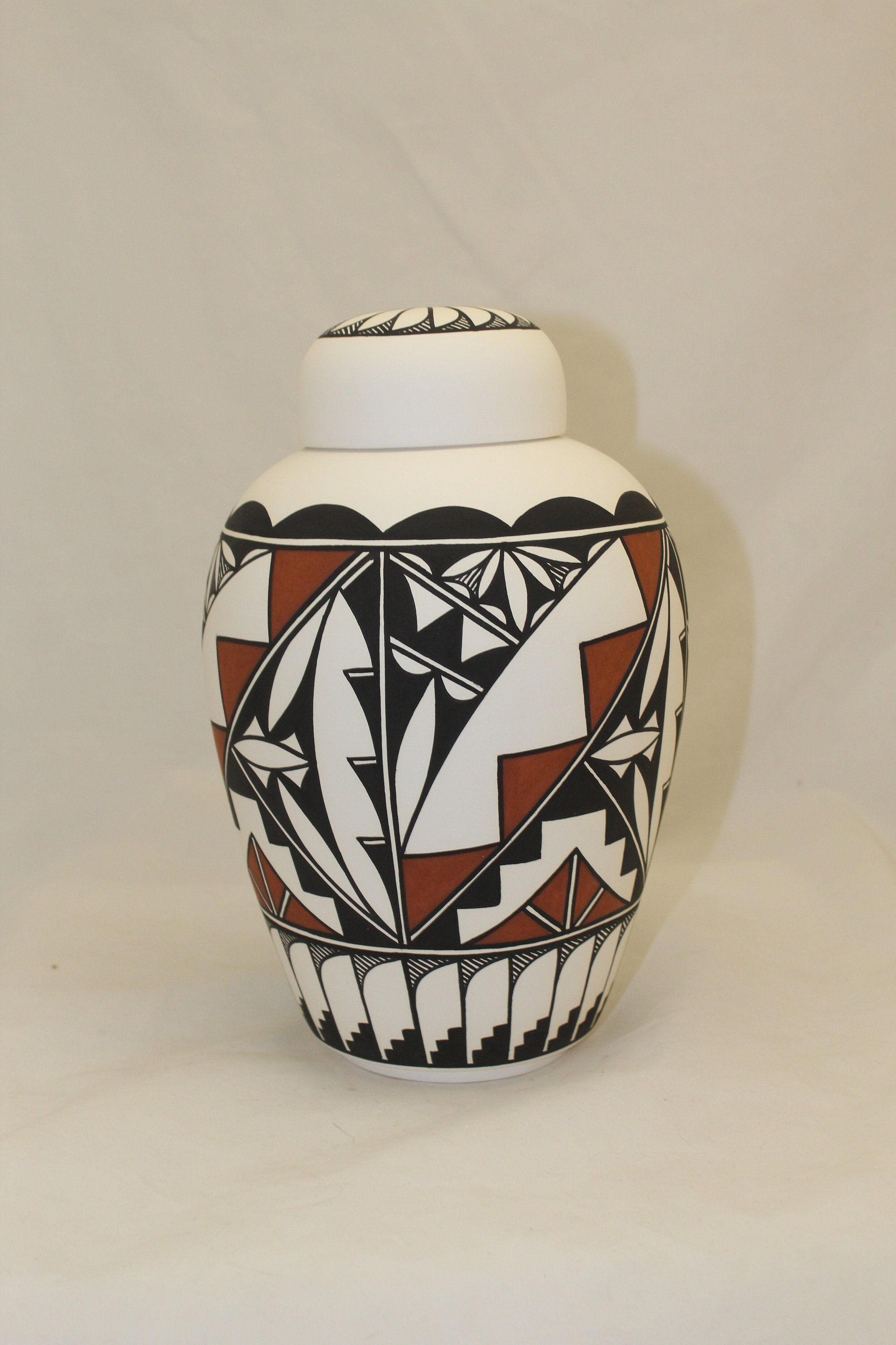Native American Urn Ceramic Jar with Lid, Adult Cremation Urn, Urn for ...