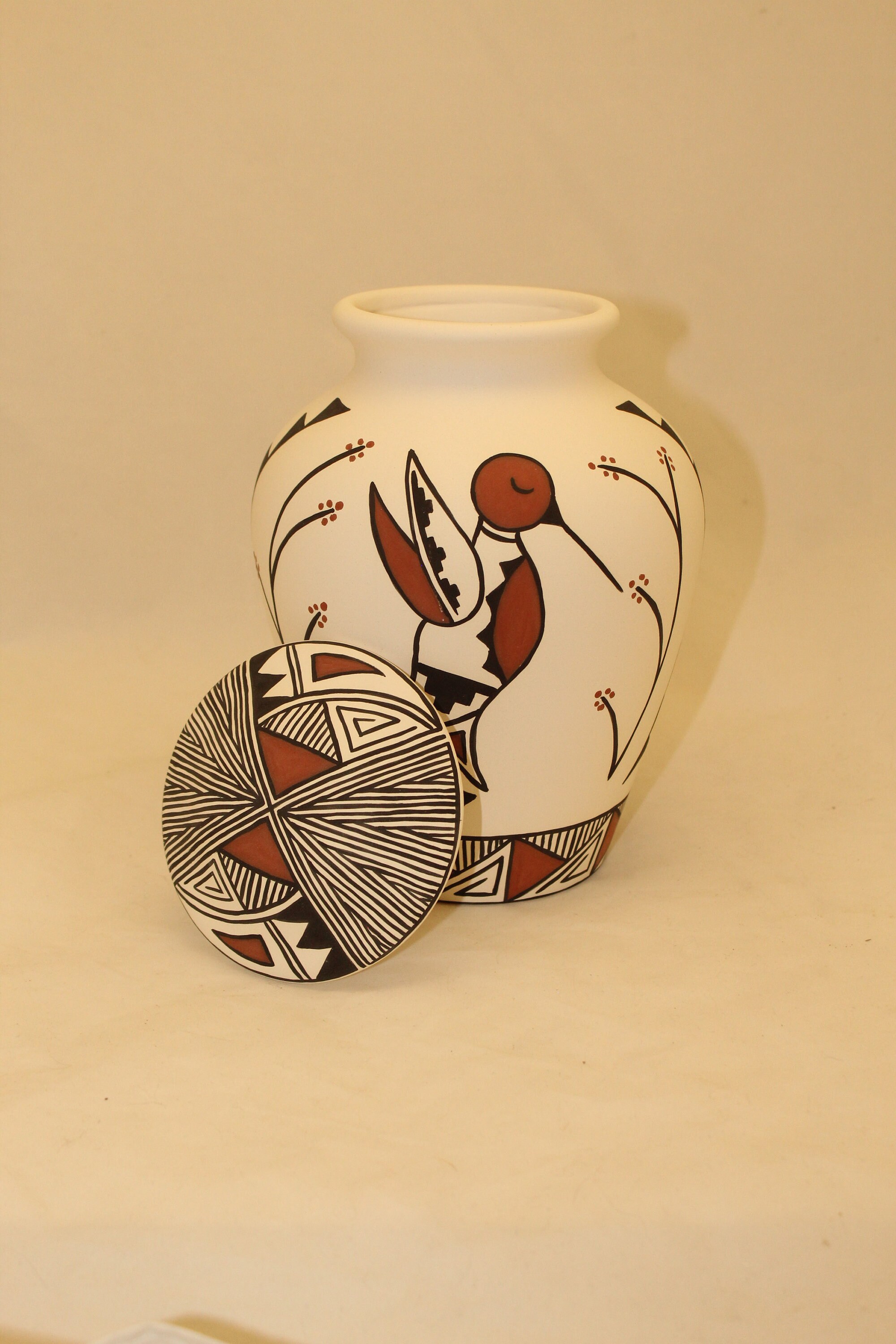 Native American Adult Cremation Urn, Hummingbird Hand Painted Large ...