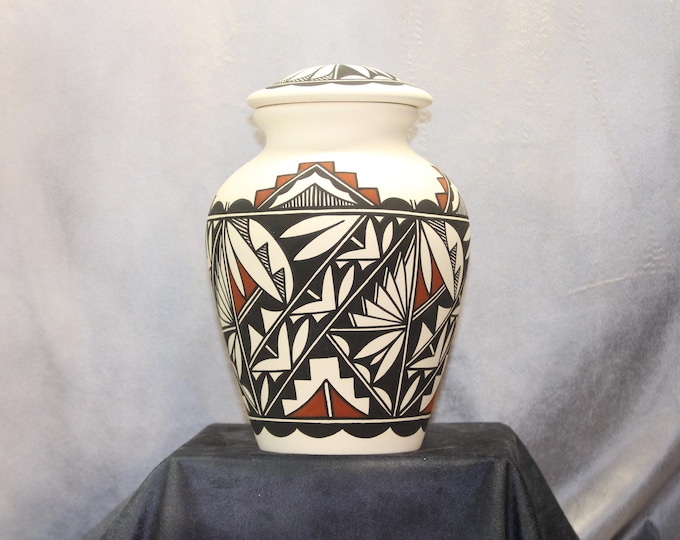 Native American Hand Painted Large Cremation Urn, Native American Art ...