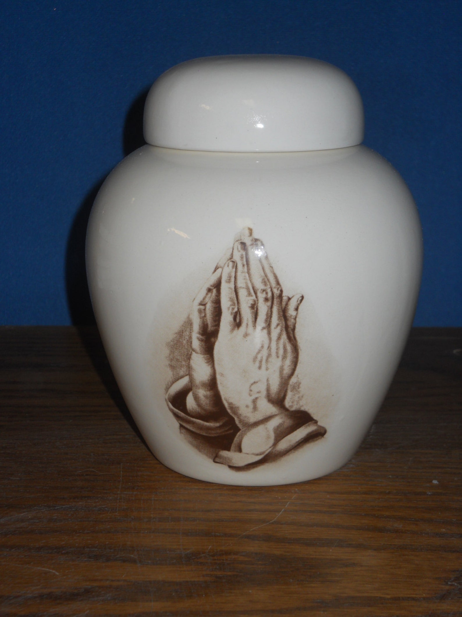Praying Hands Cremation Urnceramic Jar With Lidurnsmall | Etsy