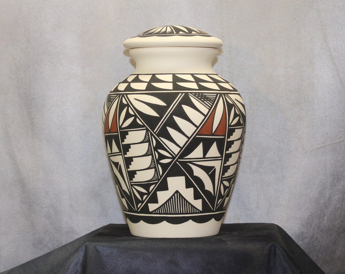 Native American Hand Painted Large Cremation Urn, Native American Art ...