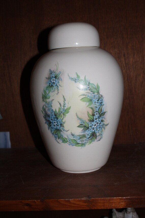 Forget Me Nots Adult Cremation Urn for Ashes Large Ceramic | Etsy