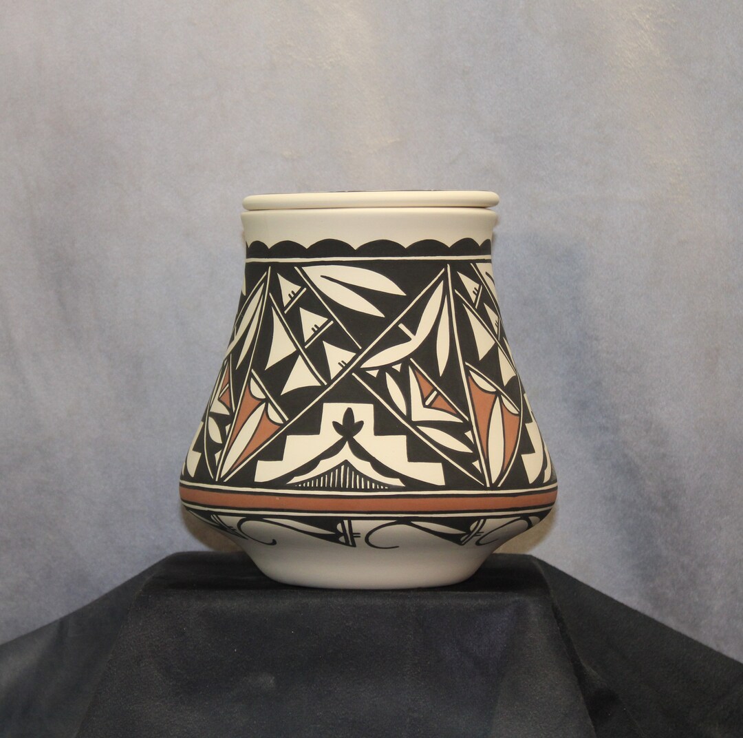 Native American Urn Ceramic Jar With Lid, Adult Cremation Urn for Human ...