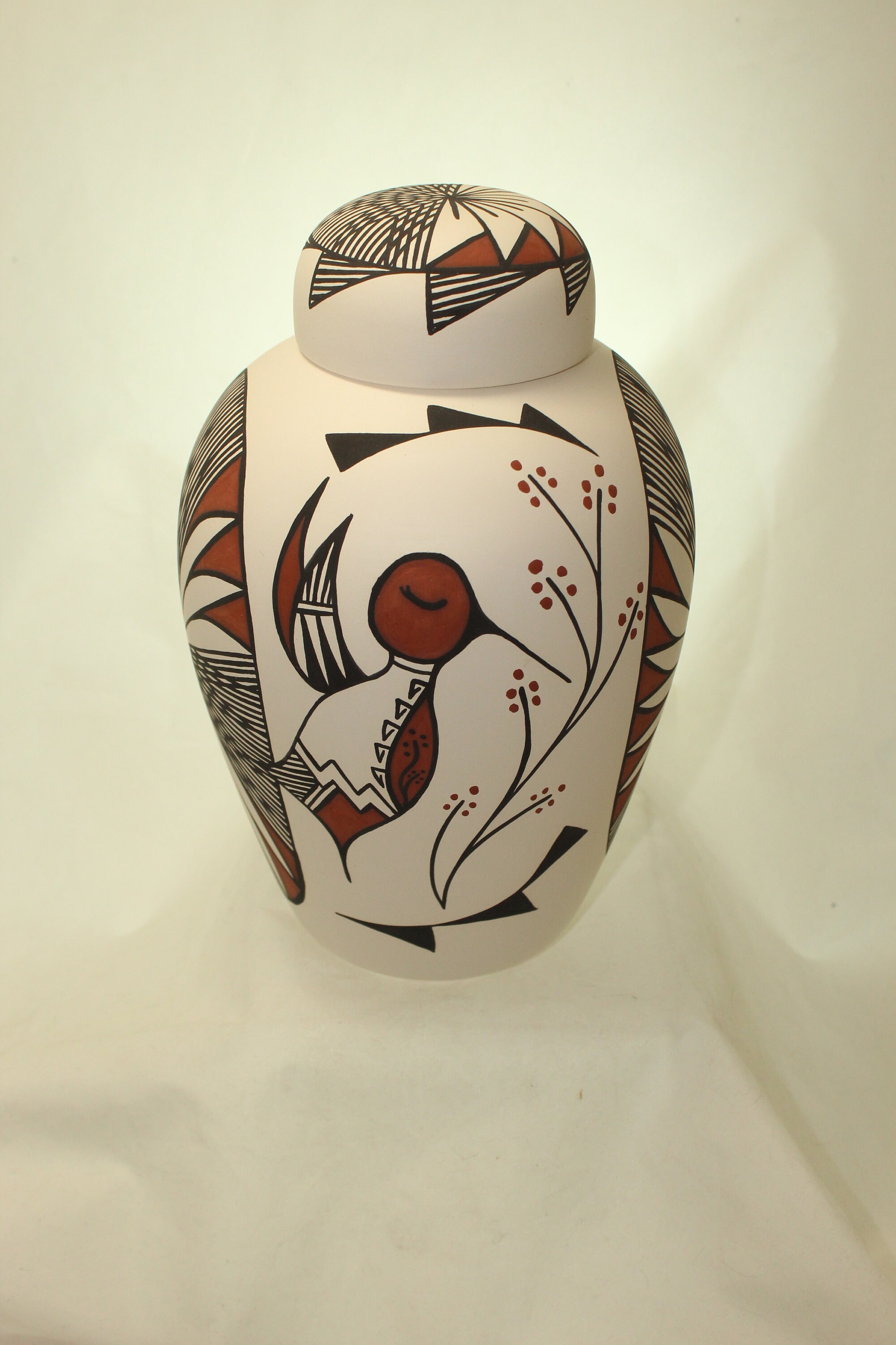 Native American Urn Ceramic Adult Cremation Urn with Hummingbird, Large ...