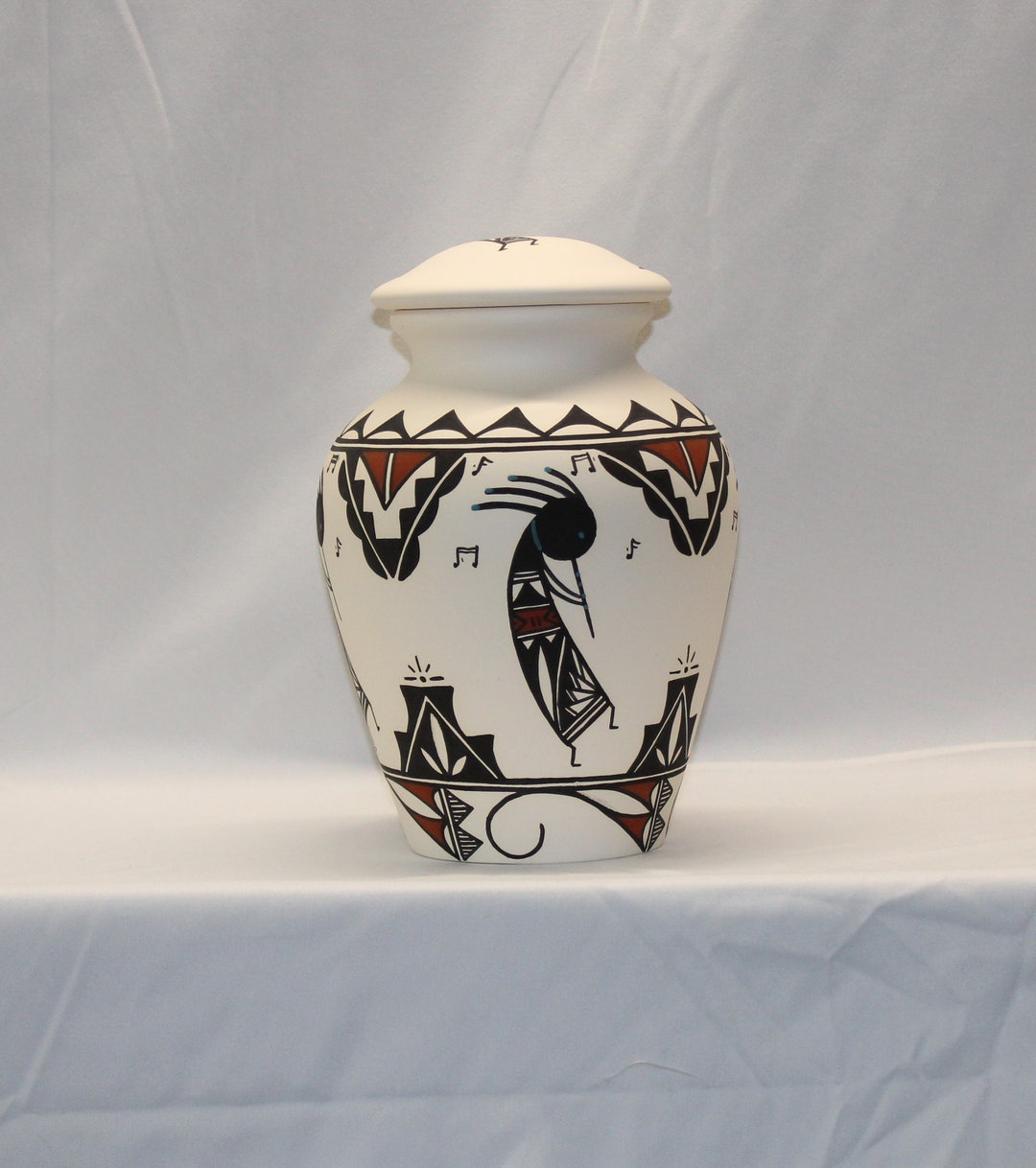 Native American Hand Painted Large Cremation Urn, Kokopelli Design Art ...