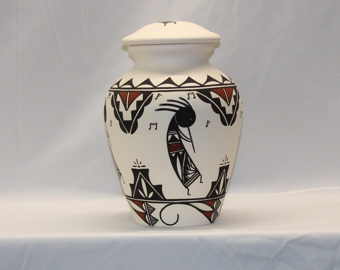Native American Hand Painted Large Cremation Urn, Kokopelli Design Art ...
