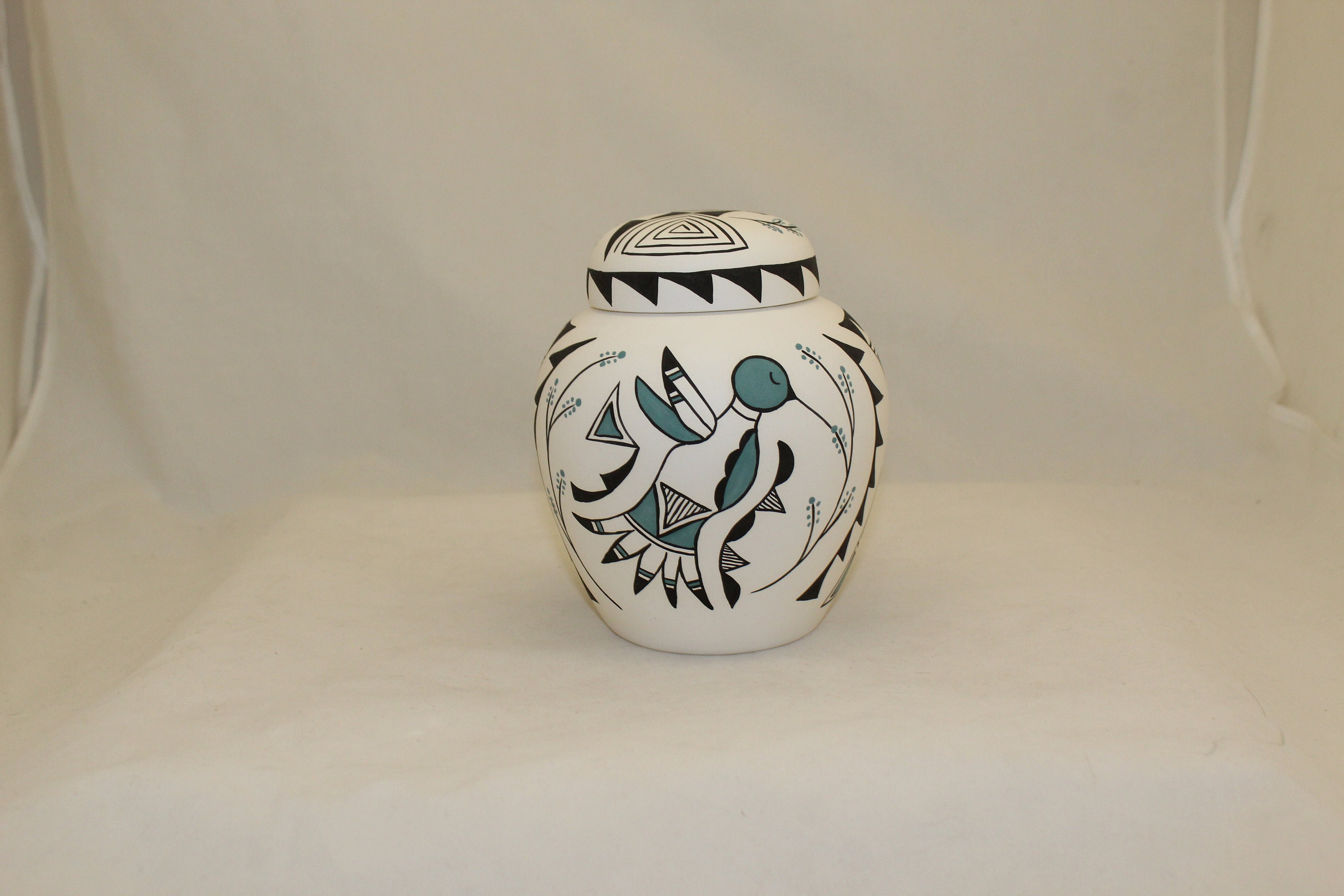 Native American Hand Painted Ceramic Cremation Urn for Ashes ...