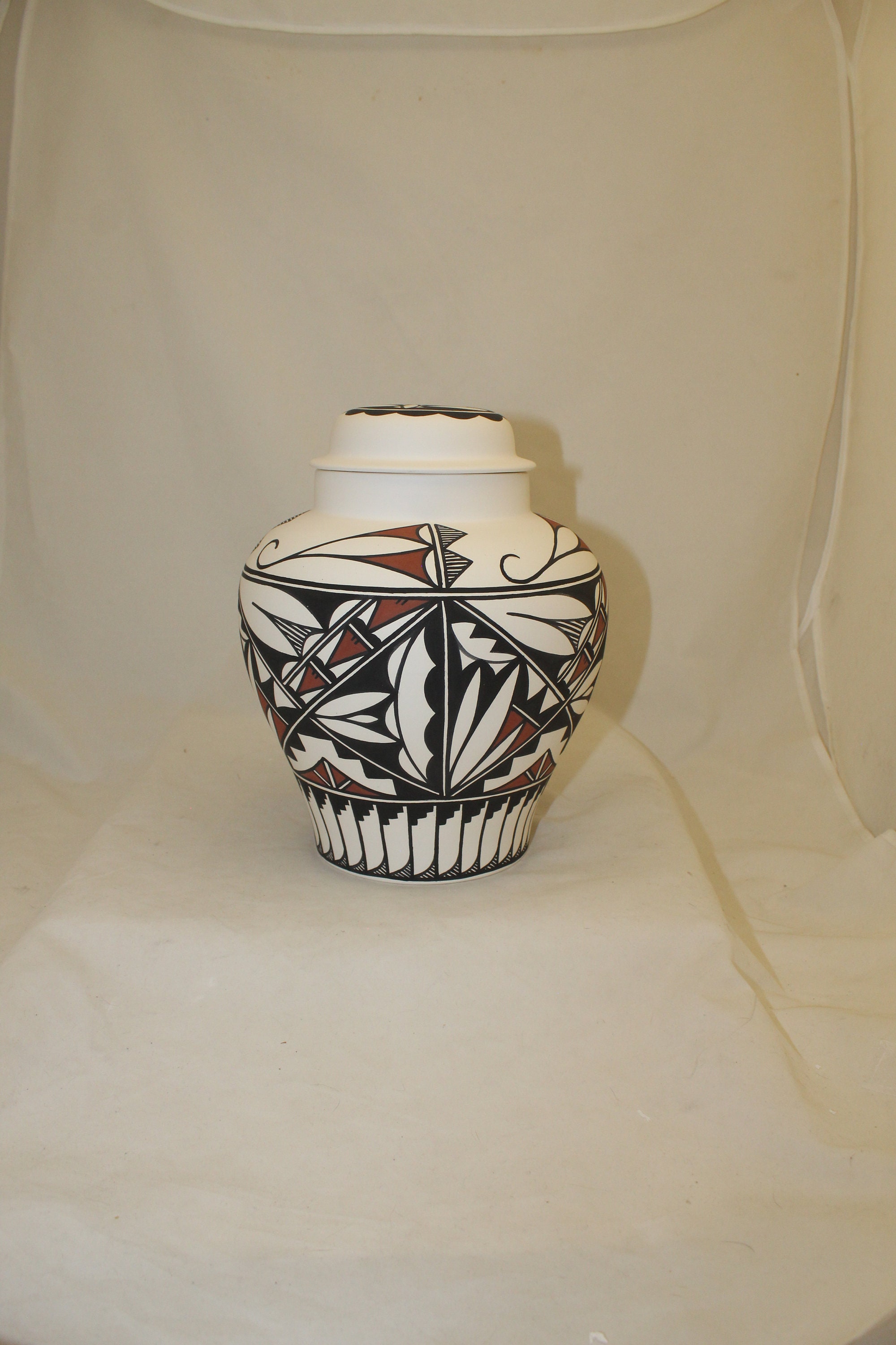 Native American Extra Large Adult Cremation Urn, Terra Cotta and Black ...