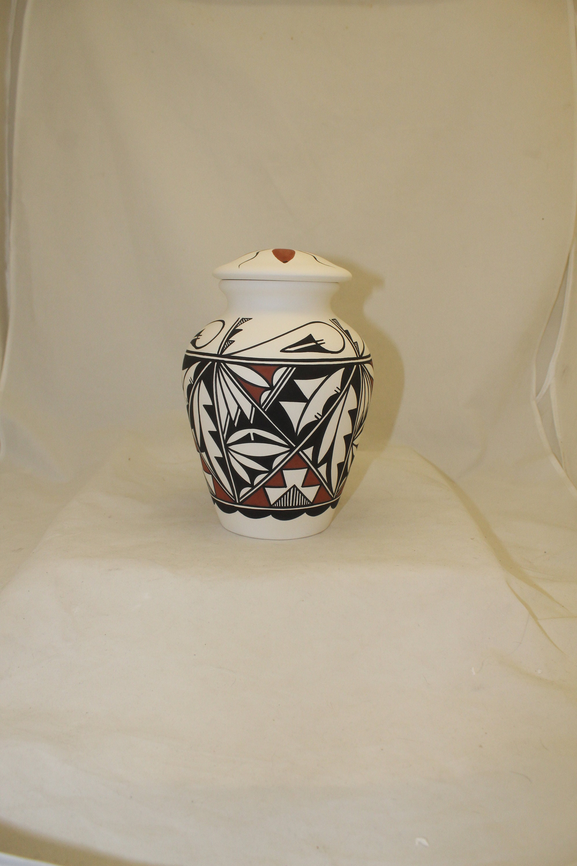 Native American Hand Painted Large Cremation Urn, Native American Art ...