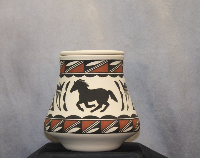 Horse Design Native American Adult Cremation Urn for Human Ashes, Art ...