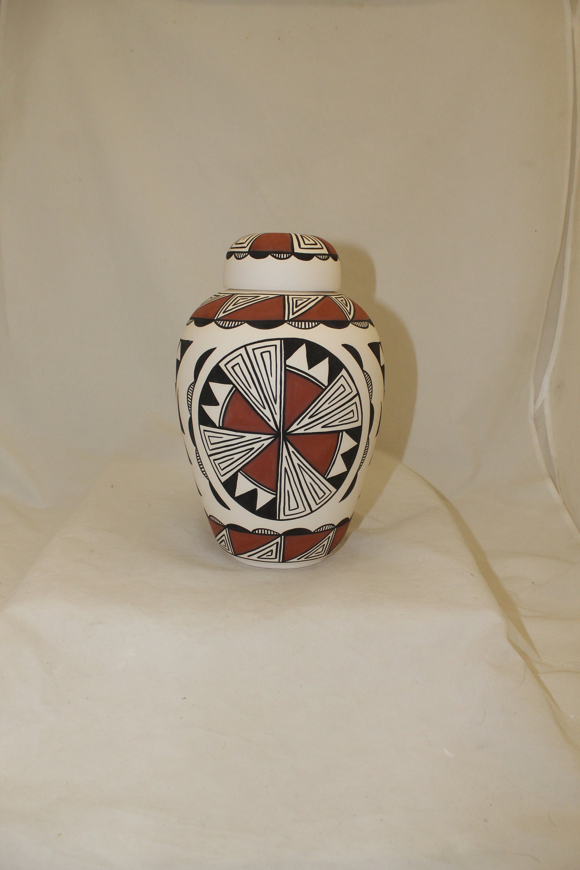 Native American Adult Cremation Urn for human ashes, Large jar with lid ...