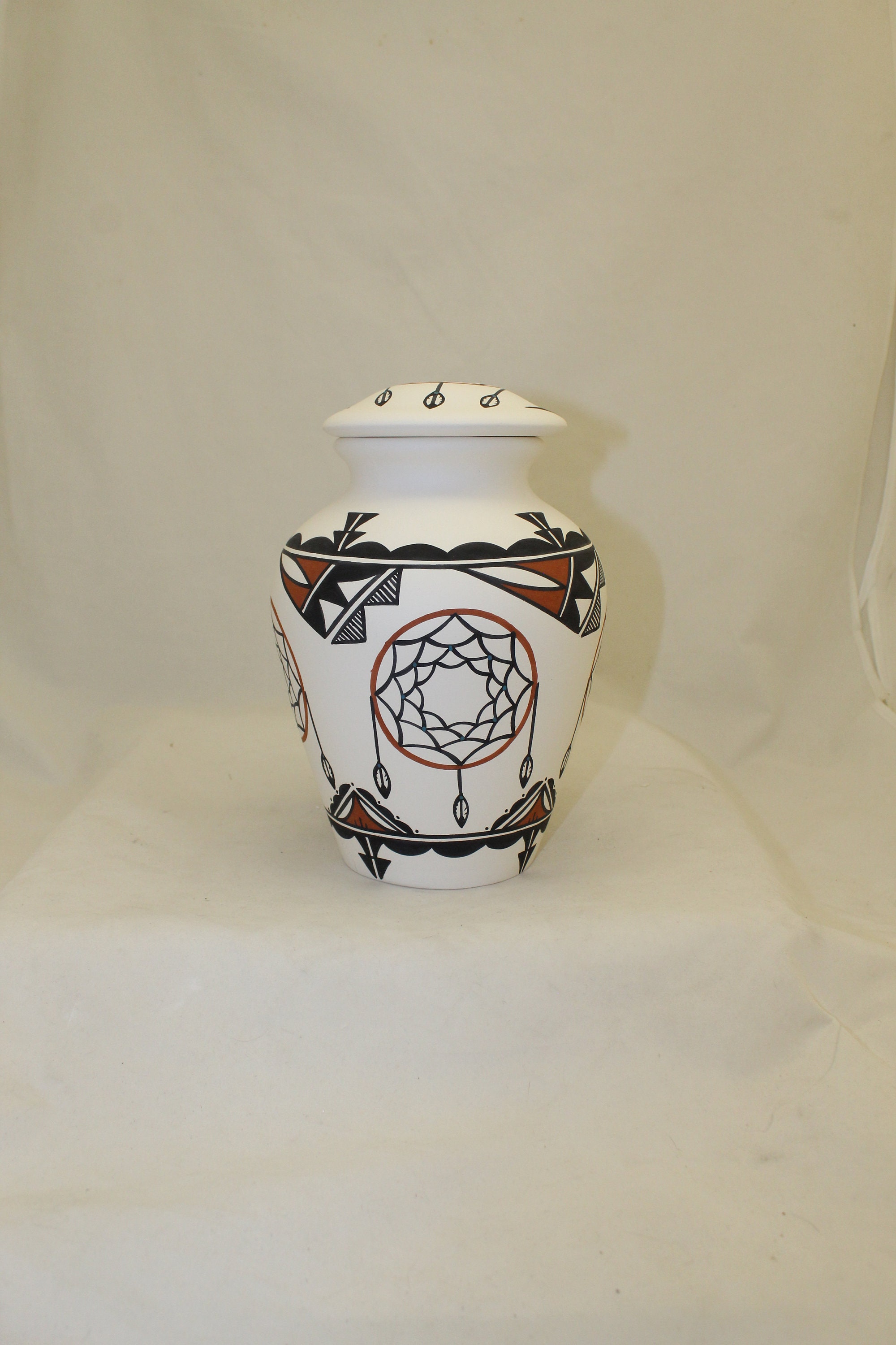 Native American Hand Painted Large Cremation Urn with dream catcher ...