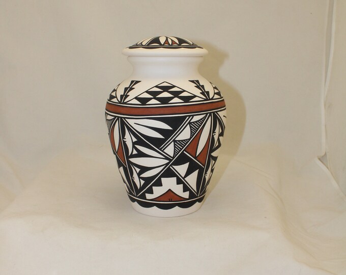 Native American Hand Painted Large Cremation Urn, Native American Art ...