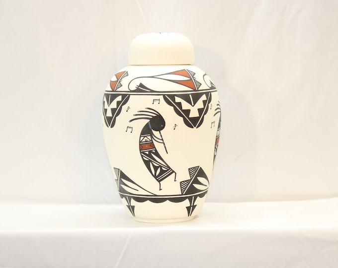 Native American Urn Adult Cremation Urn With Kokopelli Design, Large ...
