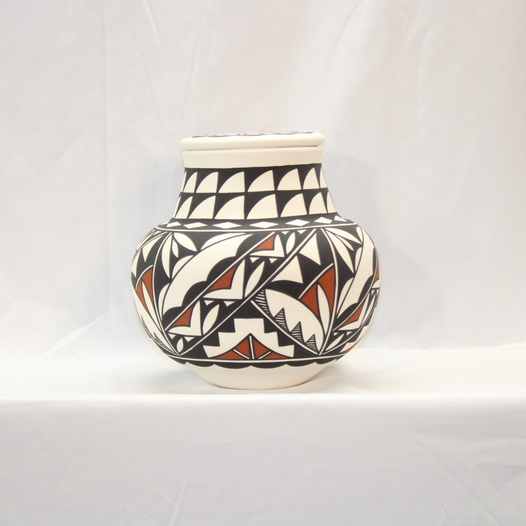 Native American Urn Ceramic Jar With Lid Cremation Urn, Adult Large ...