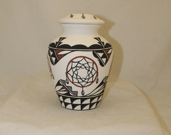 Native American Hand Painted Large Cremation Urn With Dream Catcher ...
