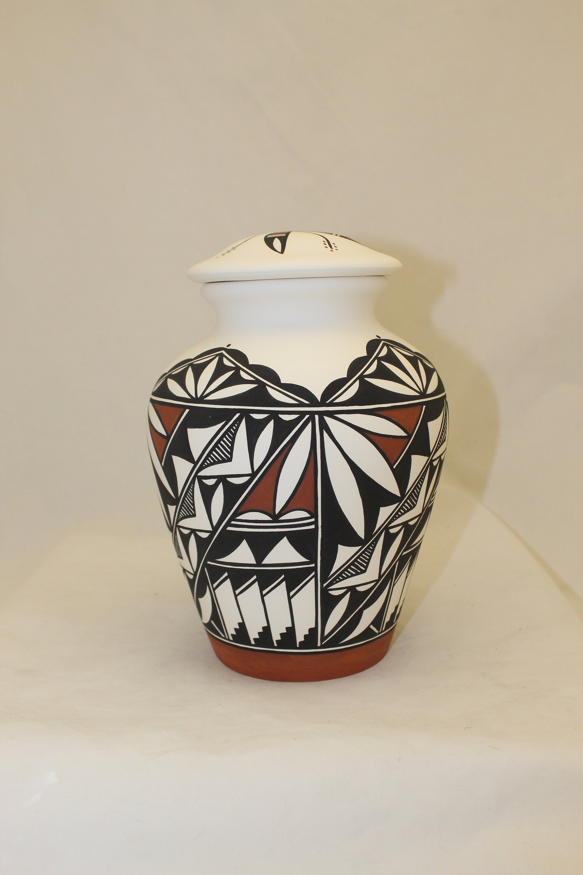 Native American Adult Cremation Urn, Hand Painted Large Container with ...