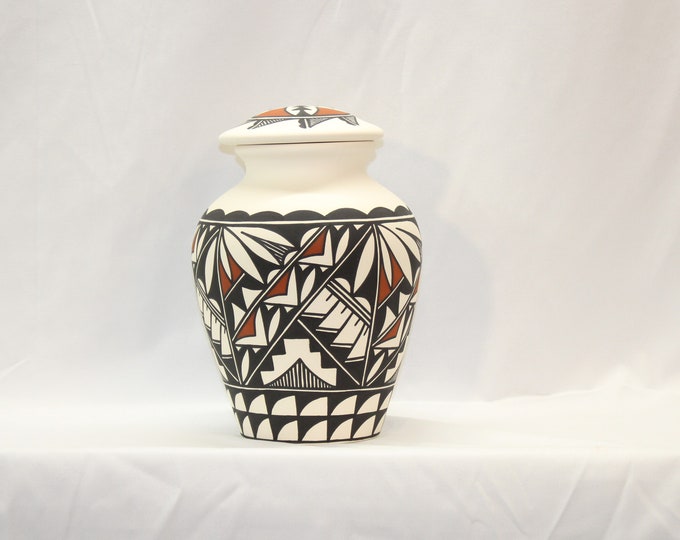 Native American Hand Painted Cremation Urn, Native American Art Pottery ...