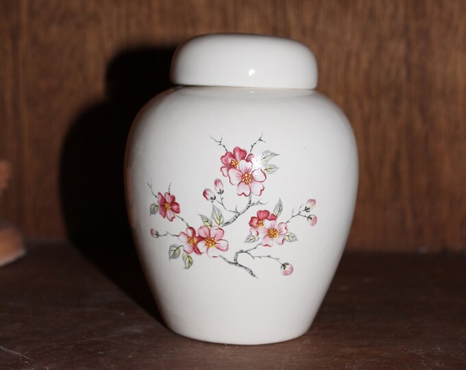 Cherry Blossoms Tiny Cremation Urn, Jar With Lid, Baby or Infant Urn ...