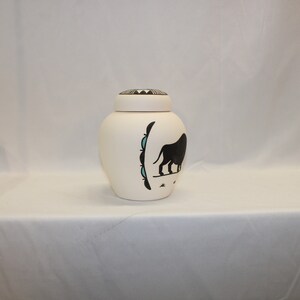 Hand Painted Buffalo Cremation Urn, Native American Pottery, Pet or ...