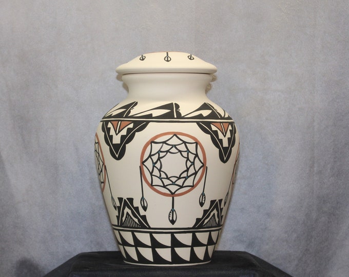 Dream Catcher Native American Hand Painted Large Cremation Urn, Native ...