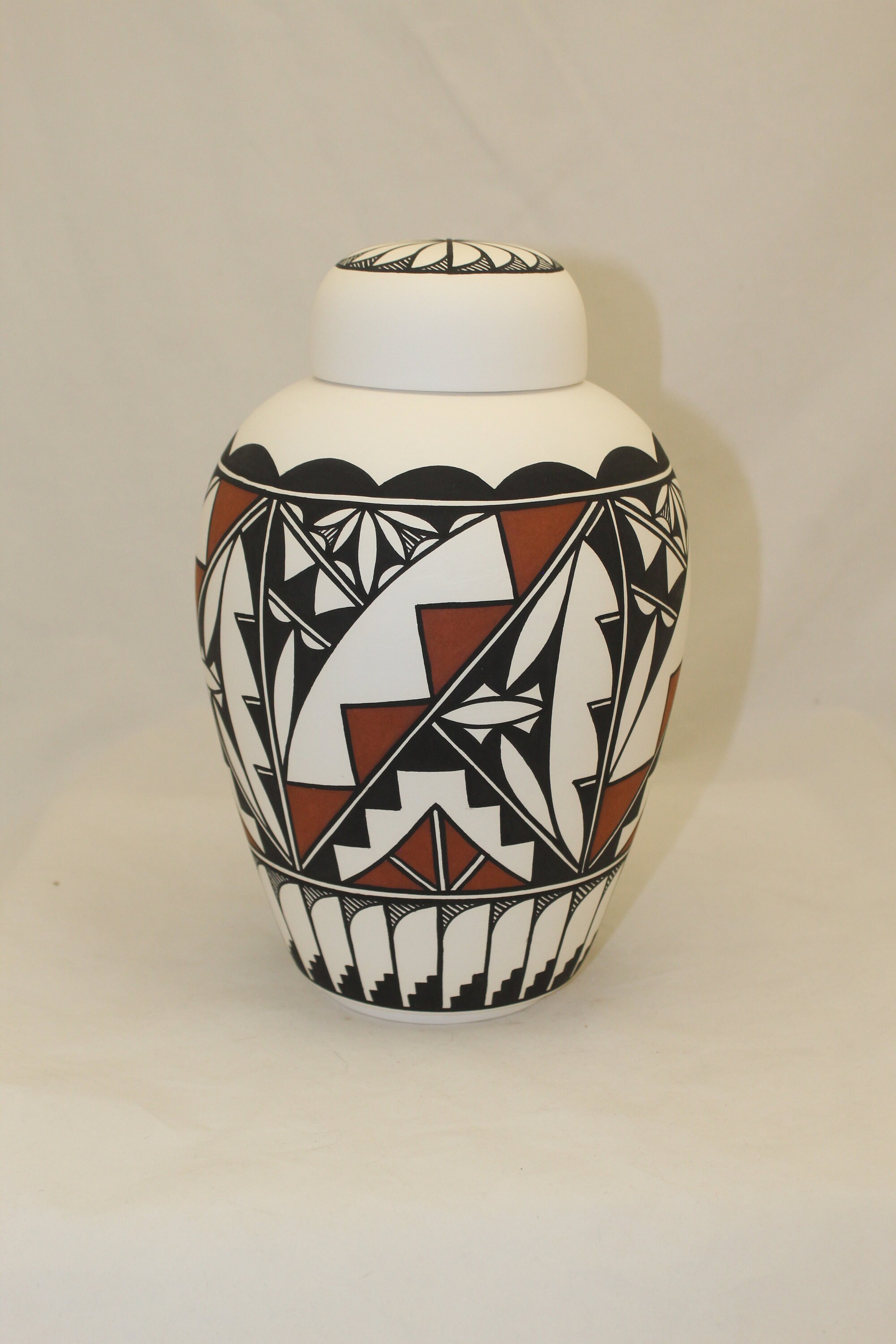 Native American Urn Ceramic Jar with Lid, Adult Cremation Urn, Urn for ...