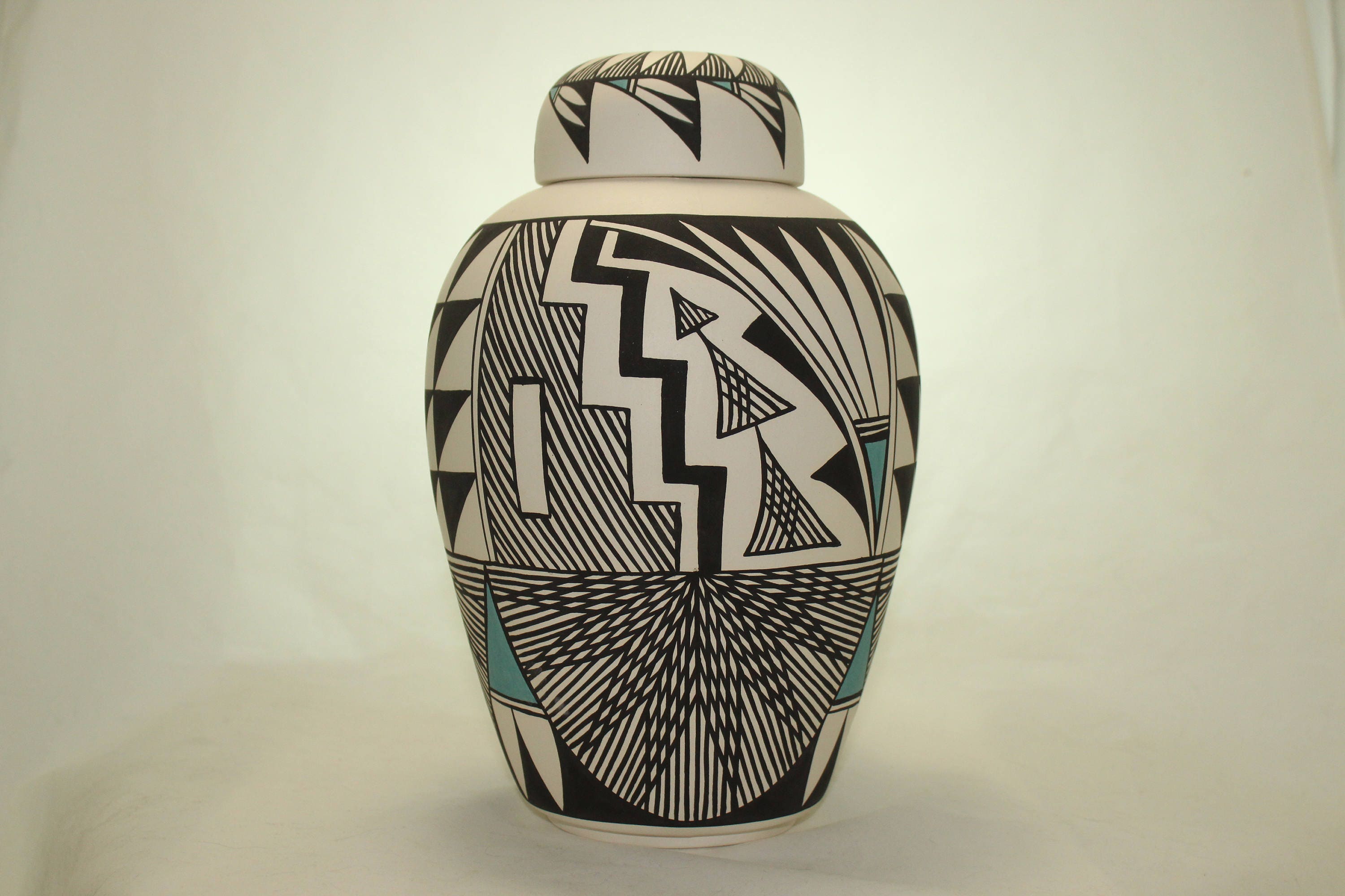 Native American Urn Ceramic Jar with Lid, Adult Cremation Urn, Urn for ...