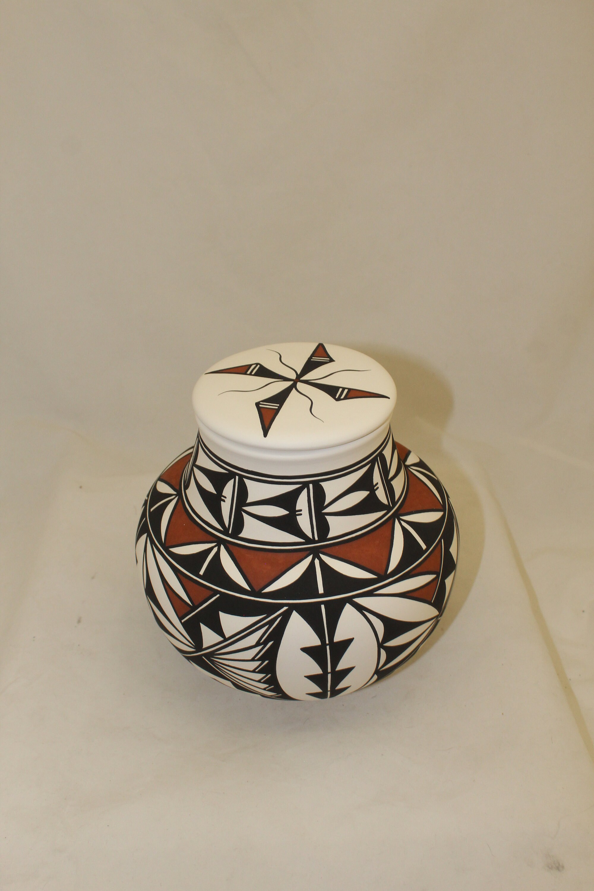 Native American Adult Cremation Urn, Terra Cotta and Black Hand Painted ...