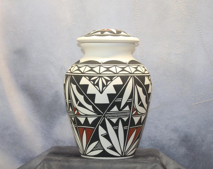Native American Hand Painted Large Cremation Urn, Native American Art ...