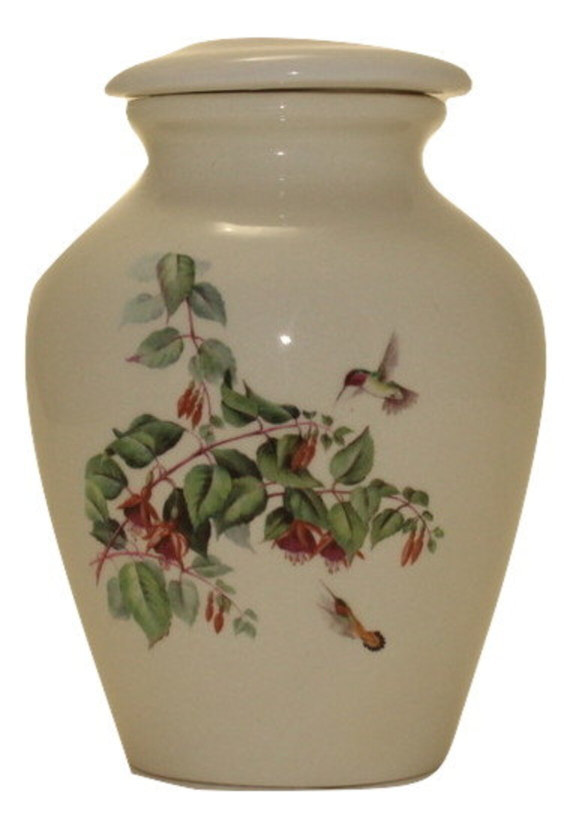 Hummingbird and Fuchsia Ceramic Jar With Lid Small Cremation | Etsy