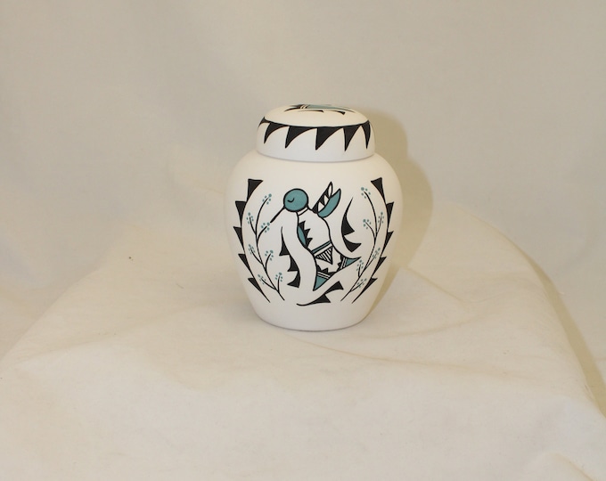 Native American Hand Painted Ceramic Cremation Urn for Ashes ...