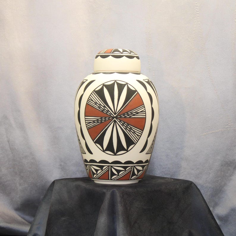 Lizard Design on Native American Urn Adult Cremation Urn, Handmade ...