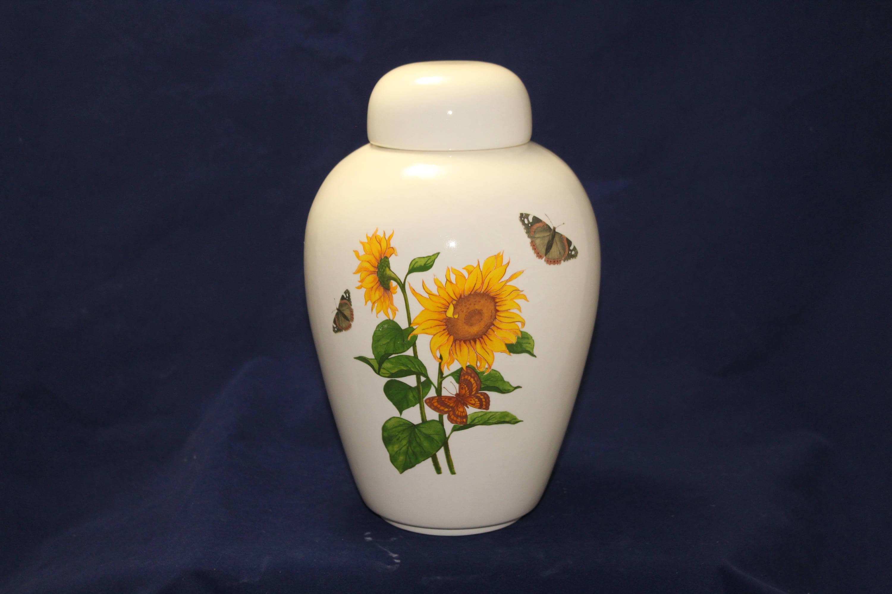 Cremation Urn, Sunflower with Butterflies, Adult Urn, Ceramic Jar with ...