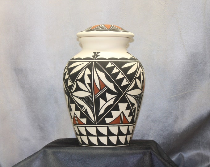 Native American Hand Painted Large Cremation Urn, Native American Art ...